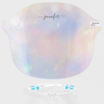 Holographic Pink Custom Name Color Therapy Face Shield | Zazzle