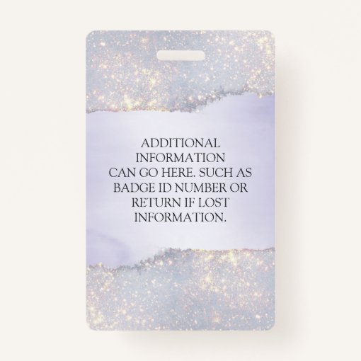 Holographic Purple Glitter Luxury Glam Business ID Badge | Zazzle