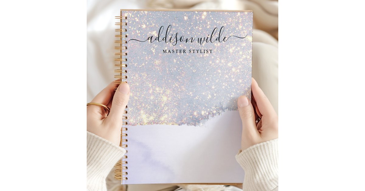 Holographic Purple Glitter Luxury Glam Business Planner | Zazzle