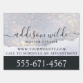 Holographic Purple Glitter Luxury Glam Business Sign | Zazzle