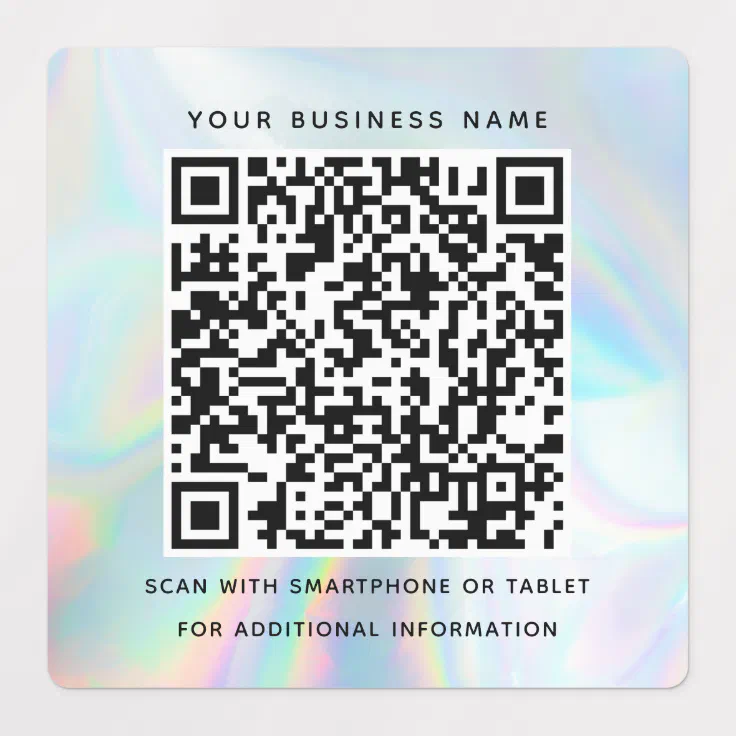 Holographic QR Code Business and Professional Labels | Zazzle