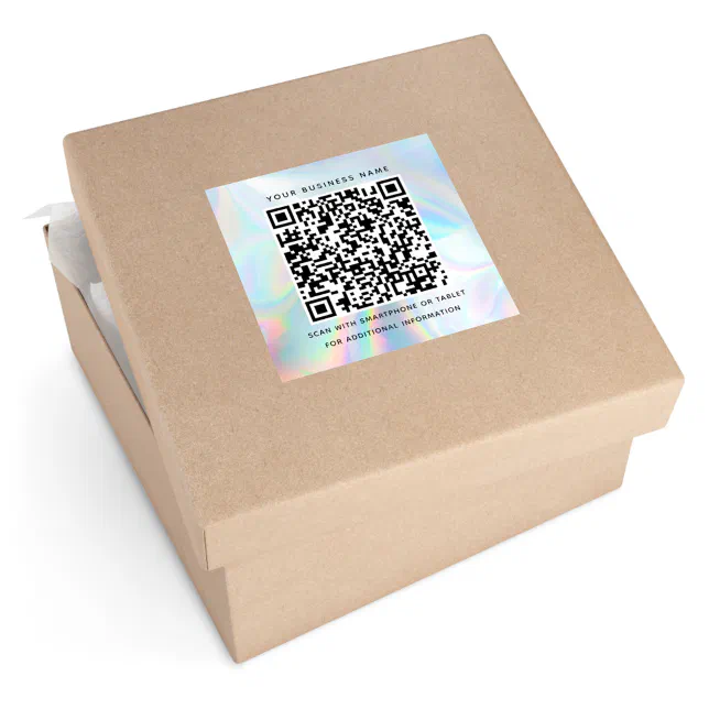 Holographic QR Code Business and Professional Labels | Zazzle