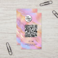 Holographic QR Code Monogram Name Business Card | Zazzle
