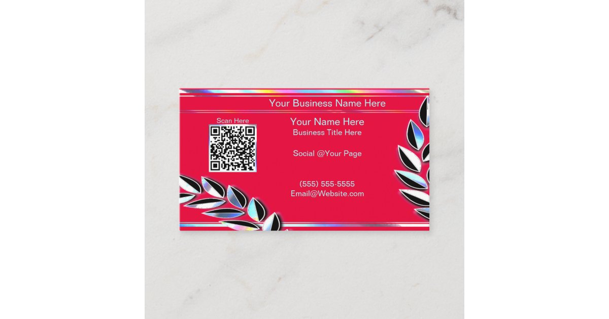 Holographic QR-Code Red Business Card | Zazzle
