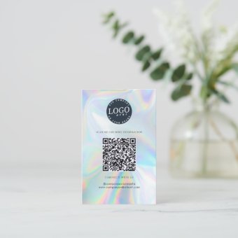 Holographic QR Code Social Media Website Business Card | Zazzle