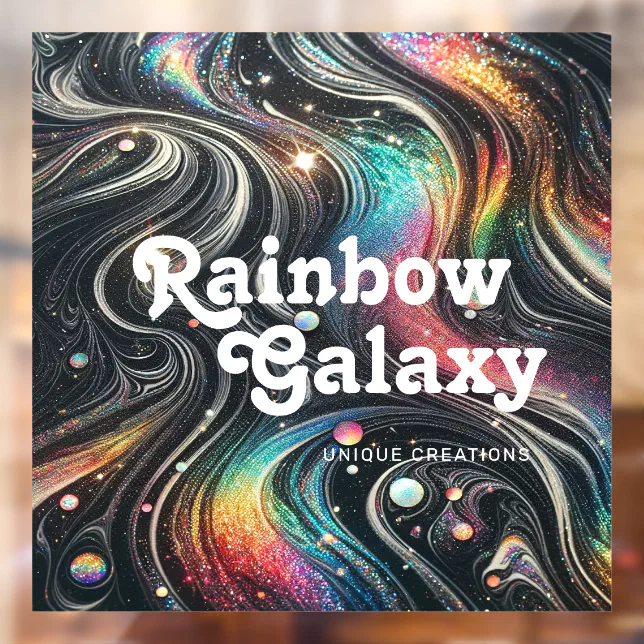 Holographic Rainbow Glitter 70s Galactic Creative Window Cling | Zazzle