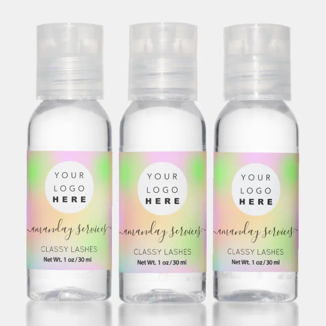 Holographic Rainbow Logo Color Therapy Hand Sanit Hand Sanitizer | Zazzle