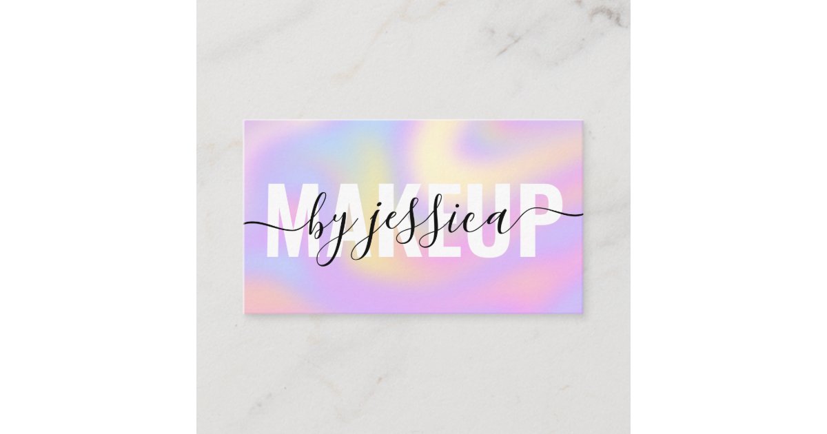 Holographic Signature Script Modern Business Card | Zazzle
