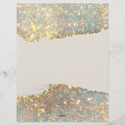 Holographic Signature Script Modern Glam Glitter Letterhead | Zazzle