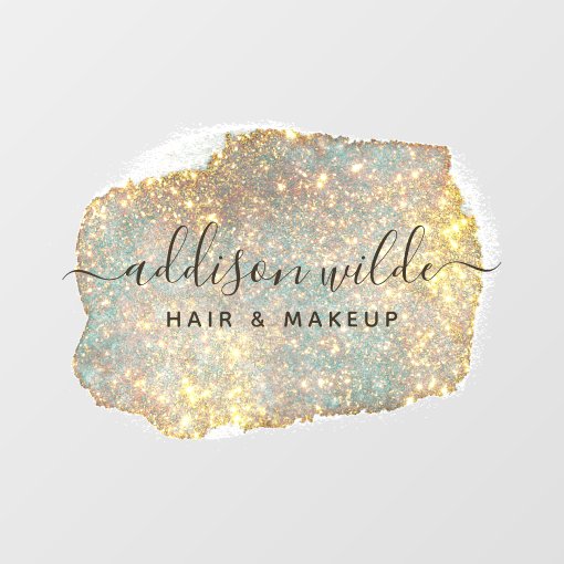 Holographic Signature Script Modern Glam Glitter Window Cling | Zazzle