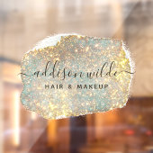 Holographic Signature Script Modern Glam Glitter Window Cling | Zazzle