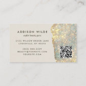 Holographic Signature Script Modern Glitter QR Business Card | Zazzle