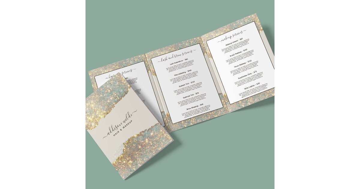 Holographic Signature Script Modern Salon Brochure | Zazzle
