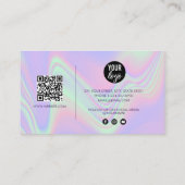Holographic Signature Script QR Code Social Media Business Card | Zazzle