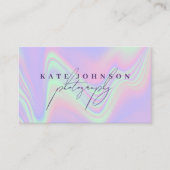 Holographic Signature Script QR Code Social Media Business Card | Zazzle