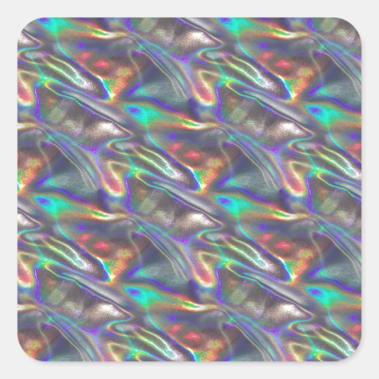 holographic silver square sticker | Zazzle.com