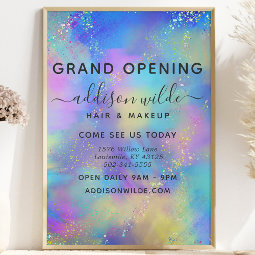 Holographic Sparkle Opal Iridescent Business Flyer | Zazzle