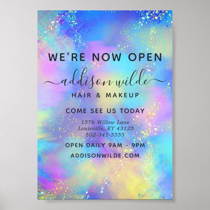 Holographic Sparkle Opal Iridescent Business Poster | Zazzle.com