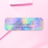 Holographic Sparkle Opal Iridescent Name Tag | Zazzle