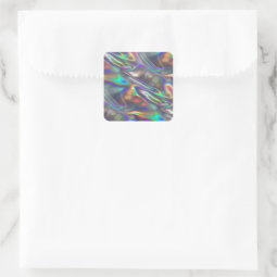 holographic square sticker | Zazzle
