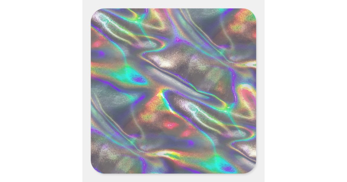 holographic square sticker | Zazzle