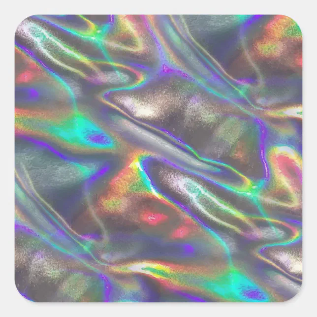 holographic square sticker | Zazzle