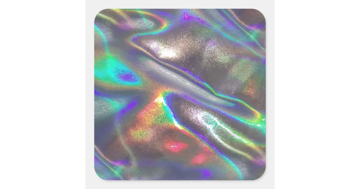holographic square sticker | Zazzle