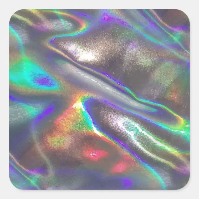holographic square sticker | Zazzle