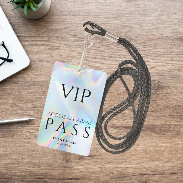 Holographic VIP All Access Pass Event Badge | Zazzle