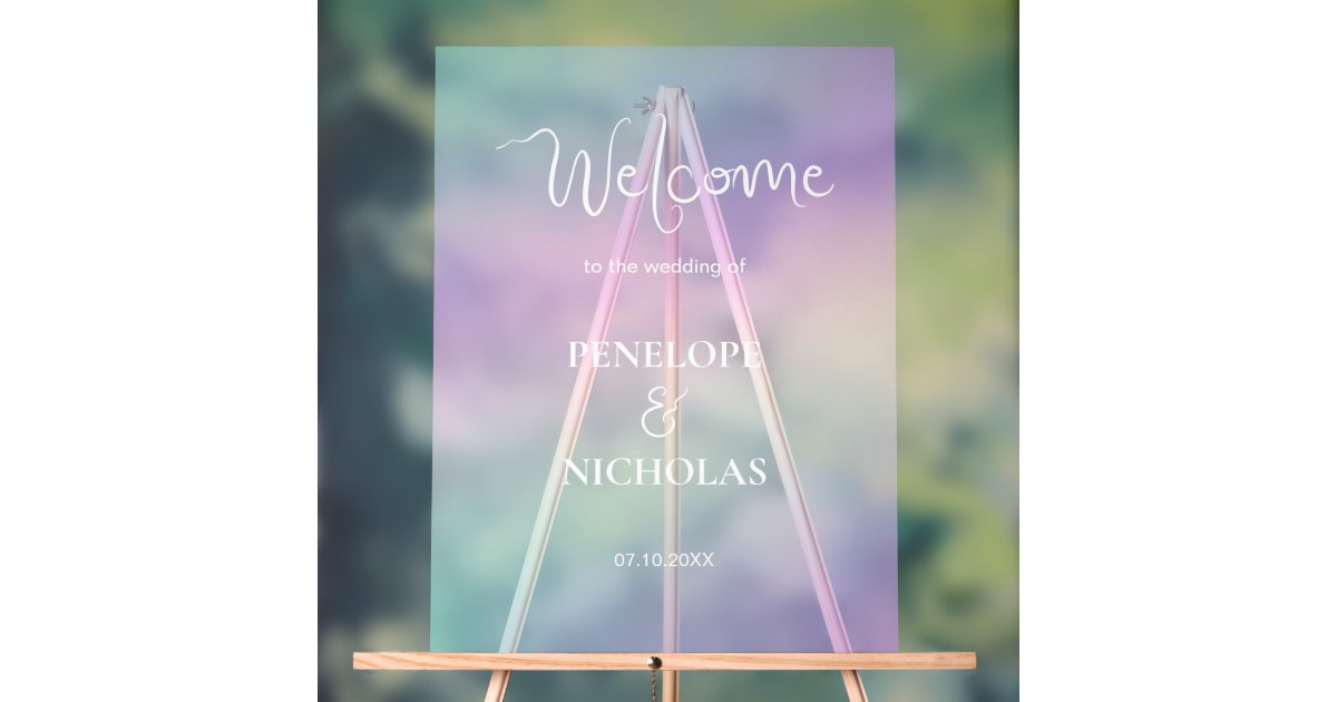 Holographic Welcome Acrylic Sign | Zazzle