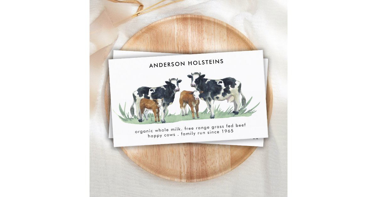 Holstein Cow Breeder Dairy Farm Custom QR Code Business Card | Zazzle