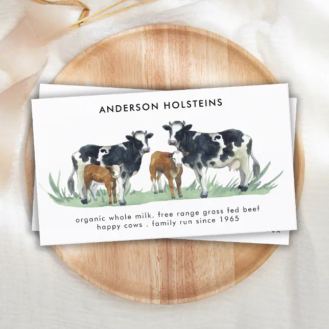 Holstein Cow Breeder Dairy Farm Custom QR Code Business Card | Zazzle