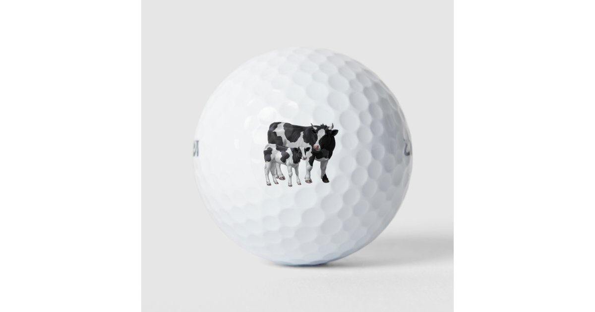 Holstein Cow & Cute Calf Golf Balls | Zazzle