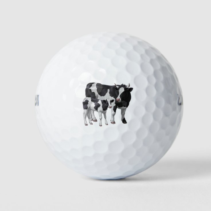 Holstein Cow & Cute Calf Golf Balls | Zazzle