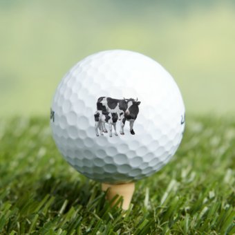 Holstein Cow & Cute Calf Golf Balls | Zazzle