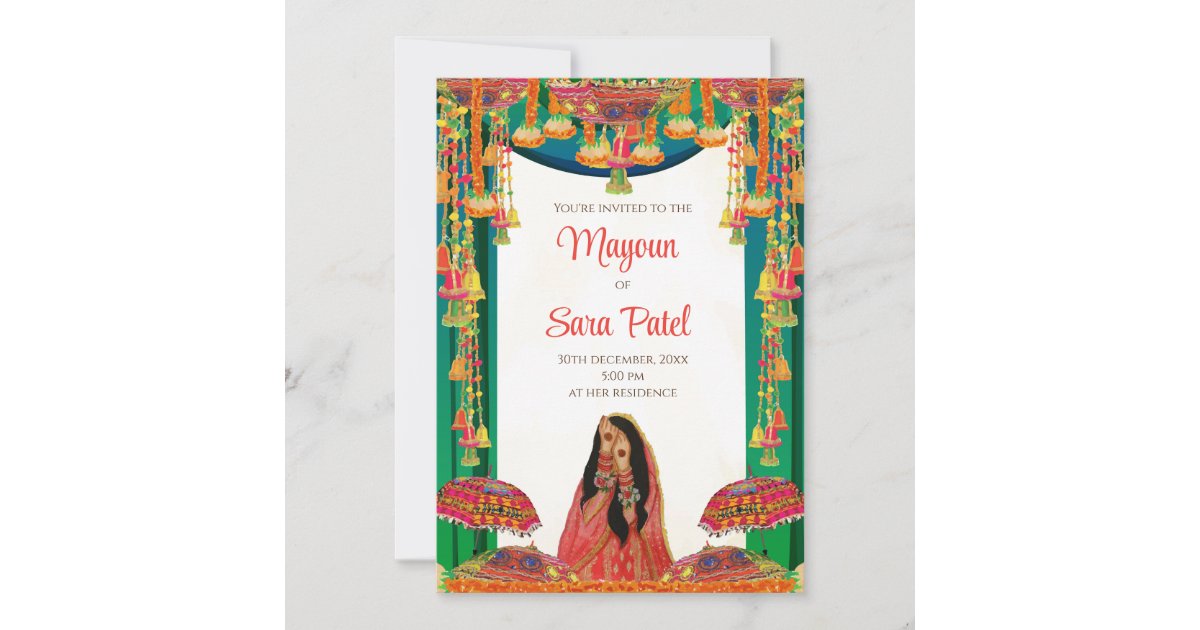 Holud invite as Mayoun invitations & Pithi Invites | Zazzle