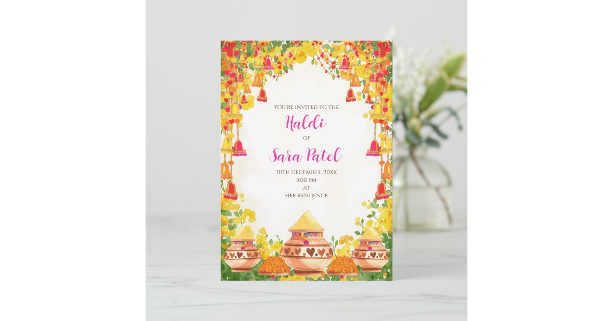 Holud invites as Haldi invitations & Haldi invites | Zazzle