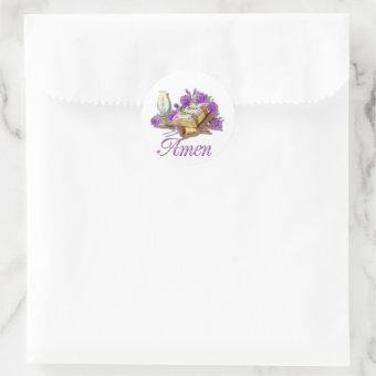 Holy Bible Amen Classic Round Sticker | Zazzle