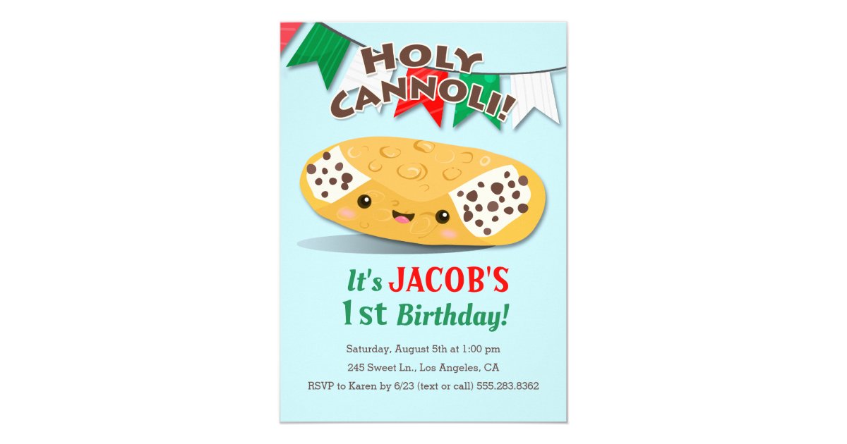 Holy Cannoli! Cute Boy's Birthday Party Invitation | Zazzle.com