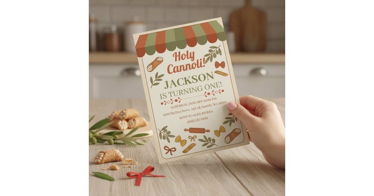 Holy Cannoli! First Birthday Invitation | Zazzle