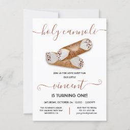 Holy Cannoli Modern Birthday Party Invitation | Zazzle