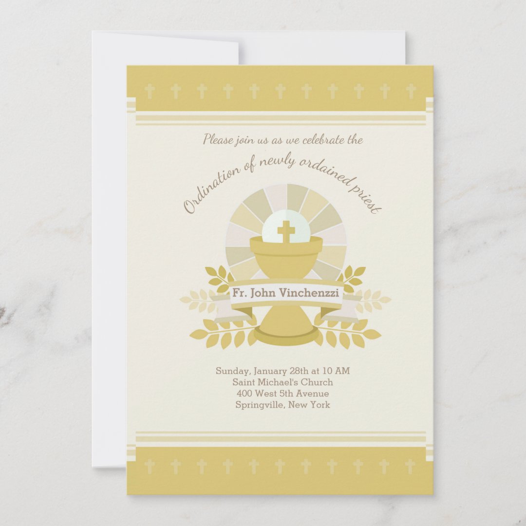 Holy Chalice Ordination of Priest Invitation | Zazzle