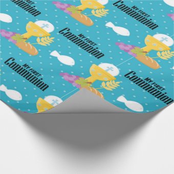 Holy Communion Christening Wrapping Paper | Zazzle