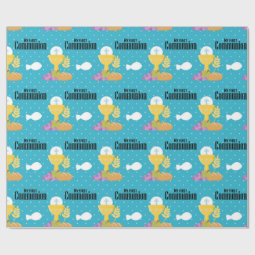 Holy Communion Christening Wrapping Paper | Zazzle