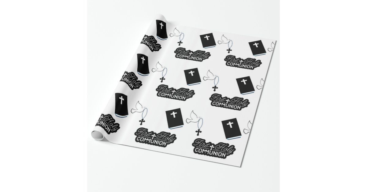 Holy Communion Christening Wrapping Paper | Zazzle