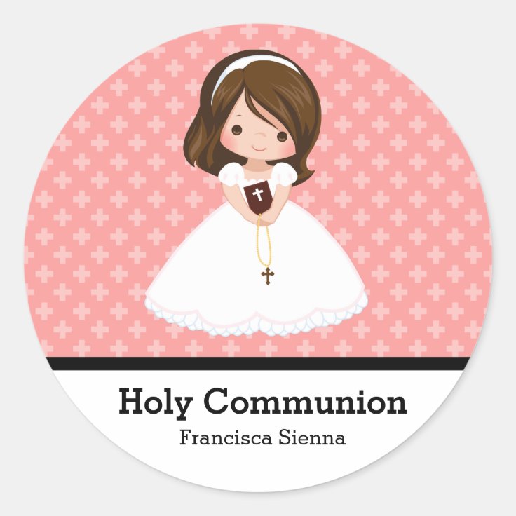 Holy Communion Classic Round Sticker | Zazzle