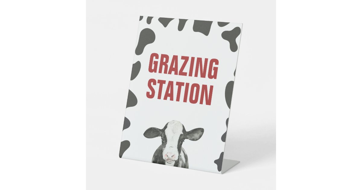Holy Cow 1st Birthday Grazing Station Food Sign | Zazzle