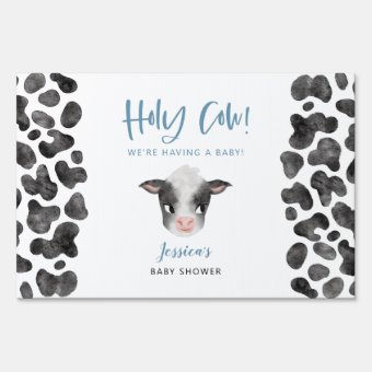 Holy Cow Baby Shower Yard Sign | Zazzle