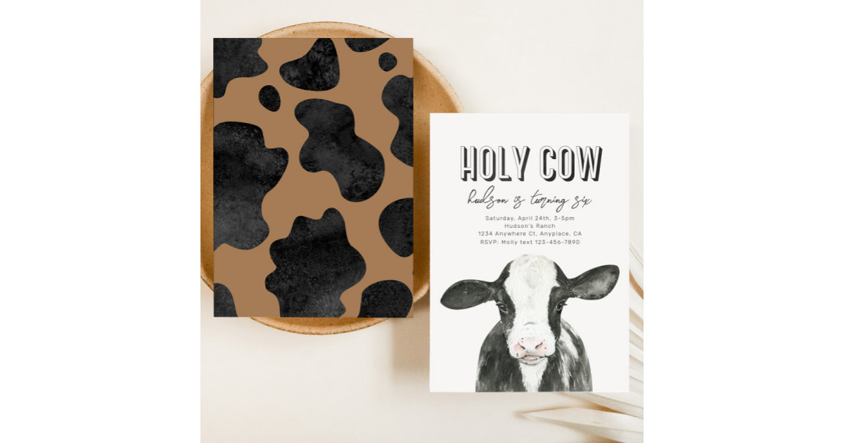 Holy Cow Birthday Invitation | Cow Party | Zazzle