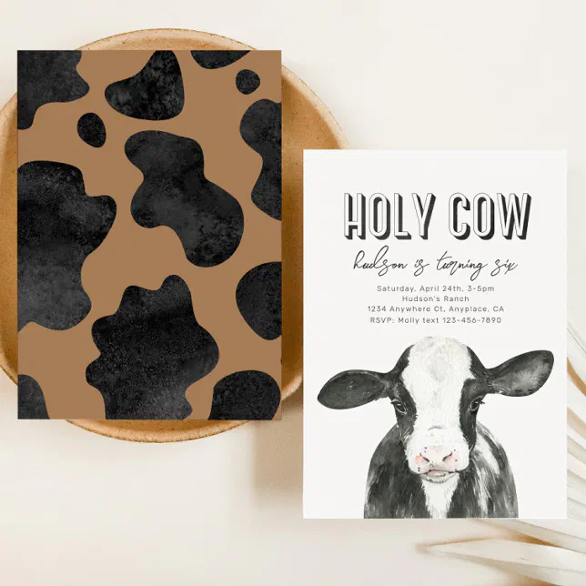 Holy Cow Birthday Invitation | Cow Party | Zazzle